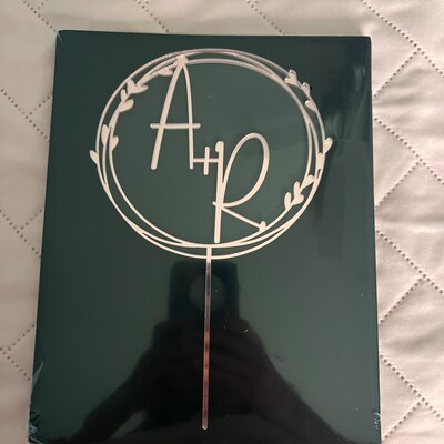 Silver Wedding Cake Topper Personalized Wreath Wedding Cake - Etsy