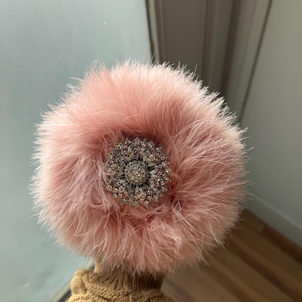 Powder Puff Body Dusting Powder Puff off White Fur Puff With Pink Down ...