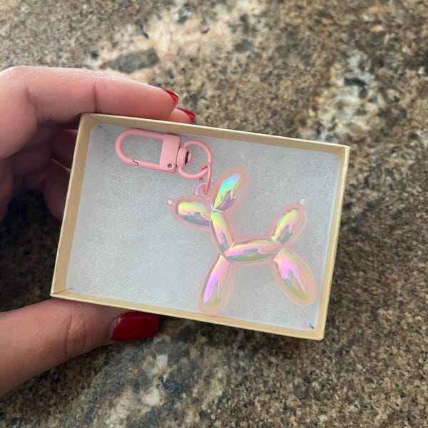 Cute Glass Bead Keychain Sterling Silver Purple Tulip Flower Pink ...