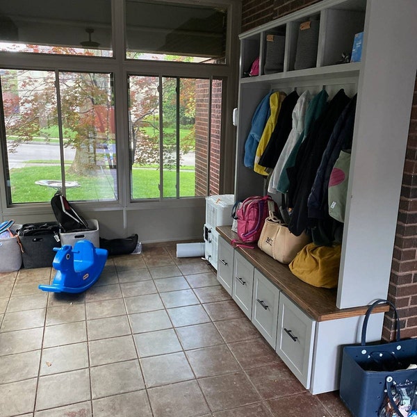 Farmhouse Hall Tree Mudroom Locker Custom Size and Color Available ...
