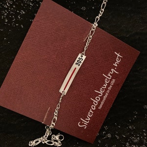 Thin Blue Line Necklace 14k Gold Rose Gold or Sterling Silver - Etsy