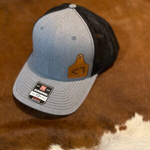 YOUR BRAND Leather Ear Tag Trucker Hat Personalized With - Etsy