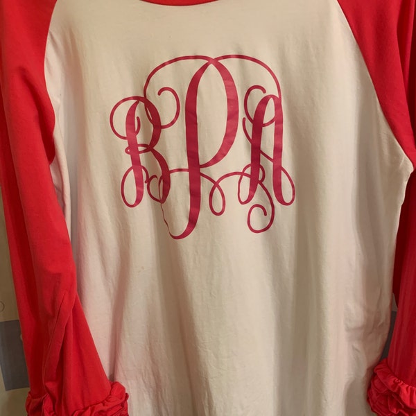 Girls Icing Ruffle Raglan Shirts- Multiple Colors Monogramable Shirts ...