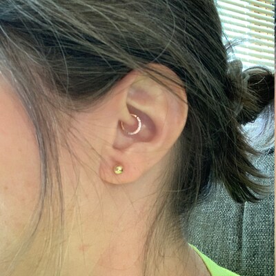Gold Filled Daith Ring Hammered, 8mm Gold Daith Ring, 10mm Gold Daith ...