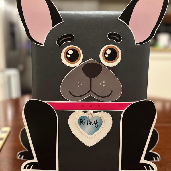 Black Frenchie Valentine Box Printable Decor Kit, Cute French Bulldog ...