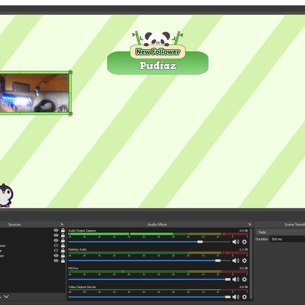 Twitch Overlay Package | Kawaii Panda Theme | Chat Box, Panel, Alert ...