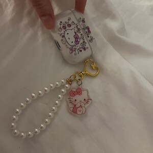 Beautiful Gentle Blue Bow Pearl Keychain Charm Heart-shaped Key Chain ...