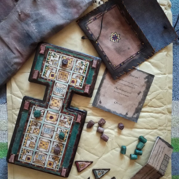 Handmade Royal Game of Ur: Ancient Mesopotamia Board Game, Pyrography ...