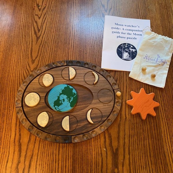 Moon Phases Puzzle Moon Decor Moon Calendar Moon Phases Total Lunar ...