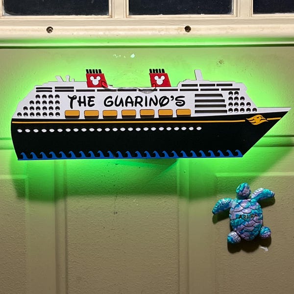 Customized Disney Cruise Wooden Light up Ship Magnet - Etsy