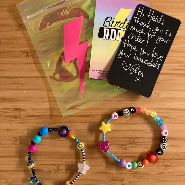Beaded Fidget Sensory Bracelet for Anxiety Relief/adhd Autism. Rainbow ...