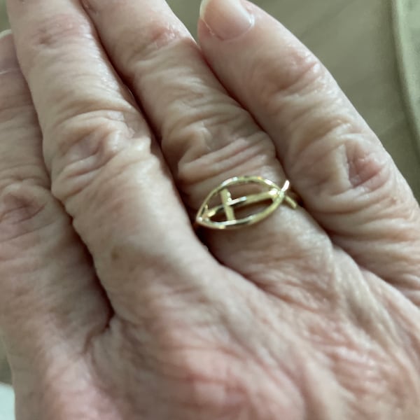 Ichthus Ring, Christian Ring, Ichthys, Fish Cross Ring, Silver, Gold ...
