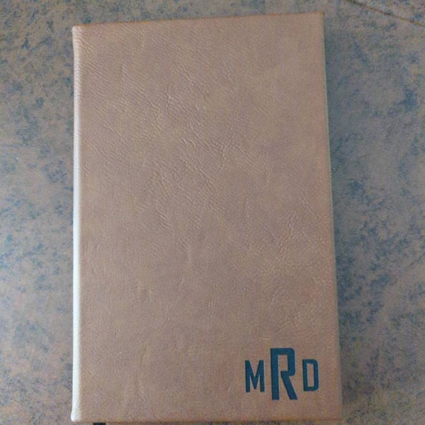 Monogrammed Journal With Lined Pages, Engraved Leather Journal ...
