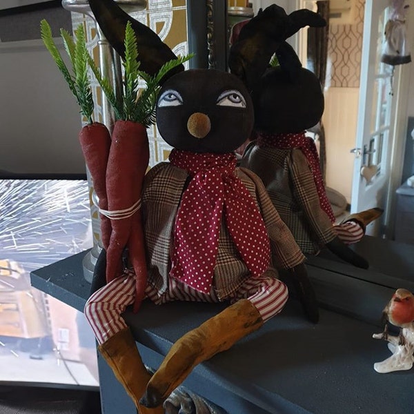 Rabbit Epattern-primitive Bunny Cloth Doll Craft Digital Download ...