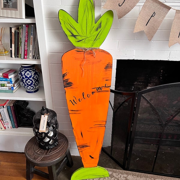 DIY (47" Tall) Carrot* Unfinished* Easter Decor* Front Door Sign* Wood ...