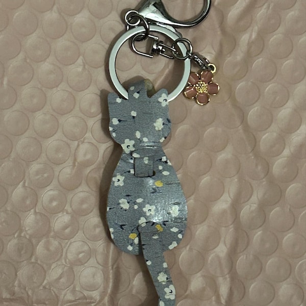 Leather Kitty Bag Charm, Zipper Pull or Keychain - Etsy