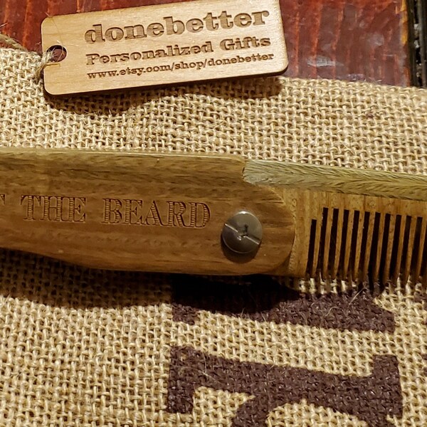 Folding Beard Comb Personalized, Engraved Gifts for Men, Fathers Day ...