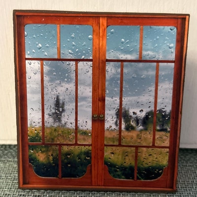 Faux Miniature Stained Glass Window, Window Printed on Paper and ...