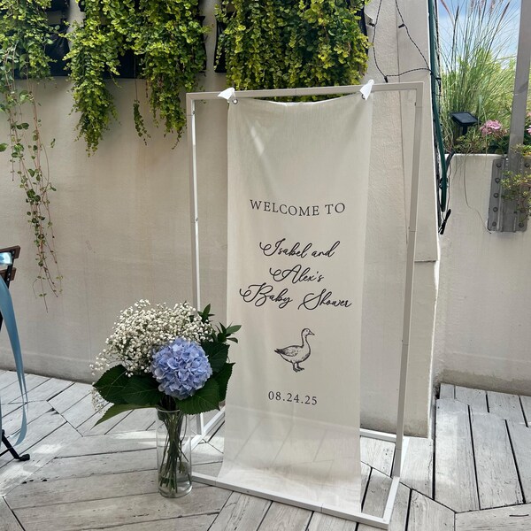 Welcome Fabric Sign, Sheer Sign, Fabric Sign, Wedding Veil, Fabric Sign ...