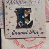 Botanical Letter Enamel Pin Personalize With Your Initial or Monogram ...