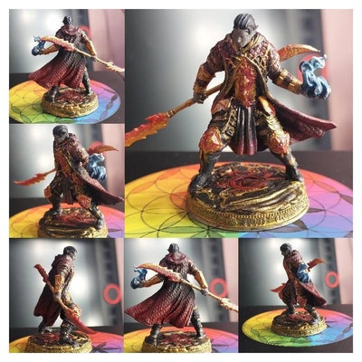 Dnd Elf Warlock Polearm Unpainted Miniature - Etsy