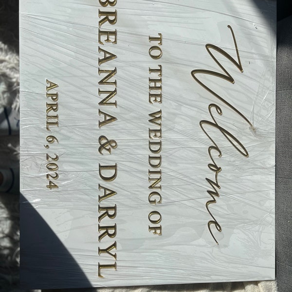 Personalized Gold Welcome Sign, Last Name Welcome Sign, Wedding Welcome ...