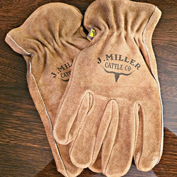 Custom Cowboy Gift, Western Trucker Hat, Leather Work Gloves, Roping ...