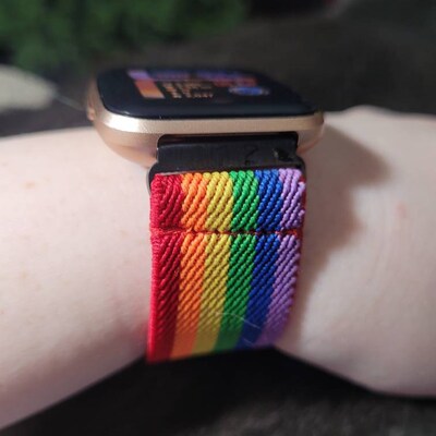 Elastic Fitbit Versa Watch Band Rainbow Pride Versa 1 / 2 / Lite - Etsy