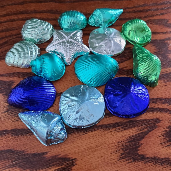 Foil Wrapped Chocolate Seashells, Half Pound Any Chocolate Flavor, Any ...