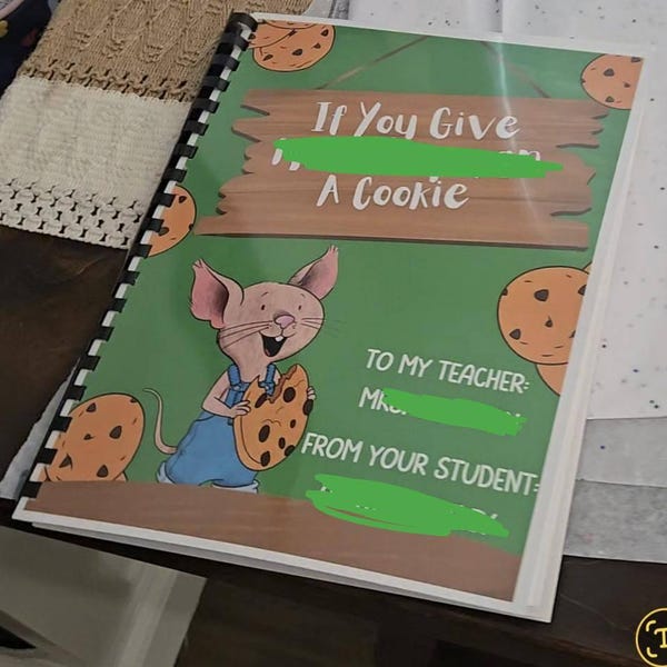 Teacher Appreciation Book Template: If You Give Your Teacher a Cookie ...