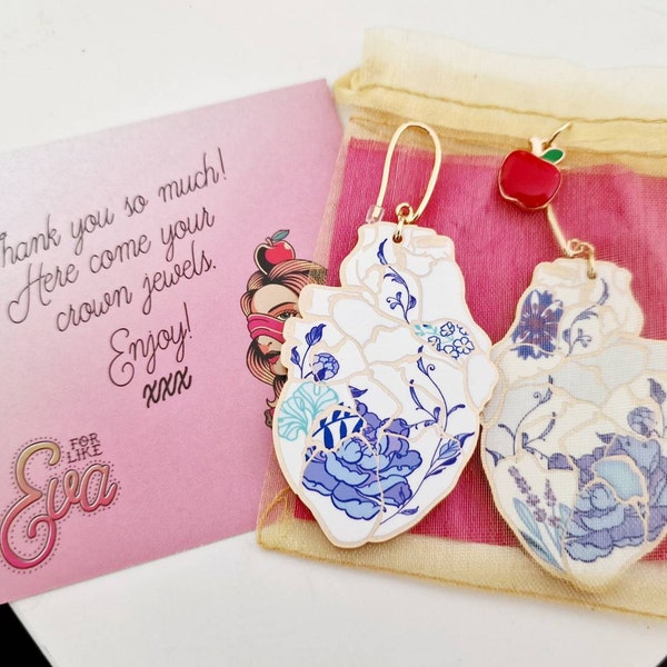 BOOM BOOM BOOM Gold Statement Acrylic Earrings Oldschool Style Tattoo ...