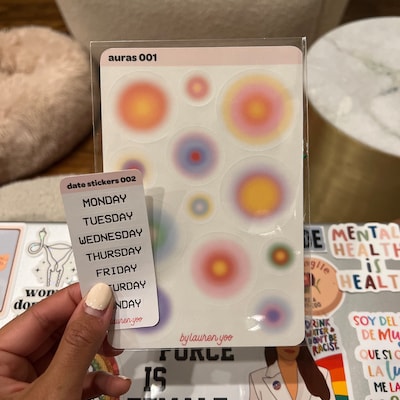 Auras 001 Colorful Aura Inspired Transparent Stickers, Spiritual ...