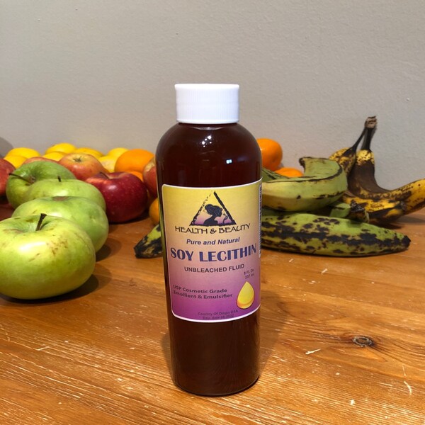 8 Oz LECITHIN SOY UNBLEACHED Fluid Liquid Emulsifier Emollient ...