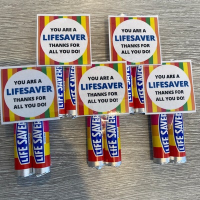 INSTANT DOWNLOAD You Are A Lifesaver Thanks for All You Do Square Gift ...