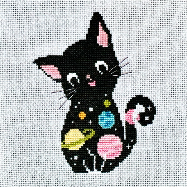 Galaxy Cats Cross Stitch Patterns Set of 3 Modern Xstitch Animals Easy ...