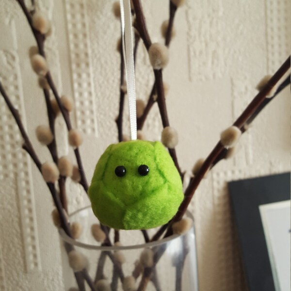 Brussel Sprout Bauble Needle Felted Christmas Decoration Handmade From ...