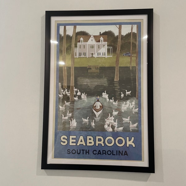 Seabrook South Carolina Travel Poster | the Notebook - Etsy