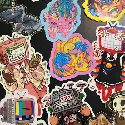 TV Head Gore Waterproof Stickers - Etsy