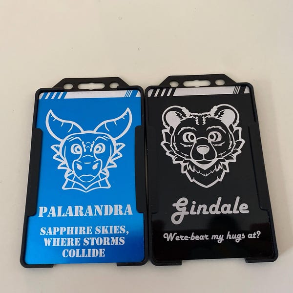 Custom Metal ID Card Badges for Furry's and Fursuiters the Fantasy and ...