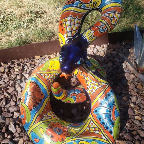Handmade Snake Statue | Hand Painted Talavera Artwork (large Size) - Etsy