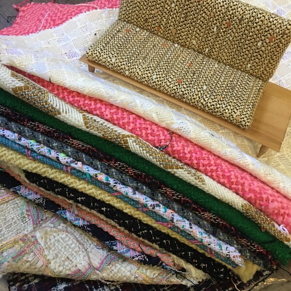 Tweed Fabric Craft Pack - Pink and Purple, Sewing, Craft, Patchwork ...