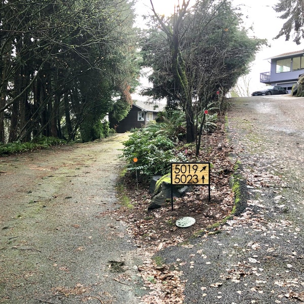 Shared Driveway Sign | Multiple Address Stake With Arrow | Rustic ...