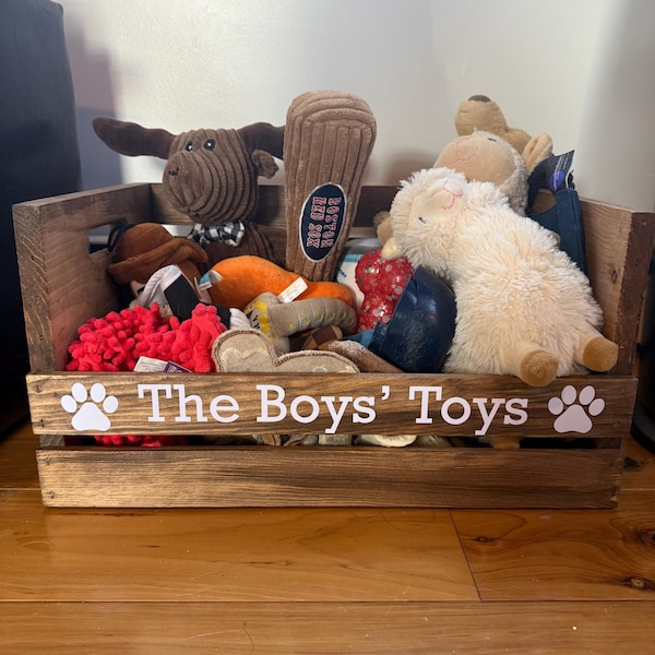 Small Dog Toy Box | Toy Crate | Pet Storage | Pet Toy Crate ...