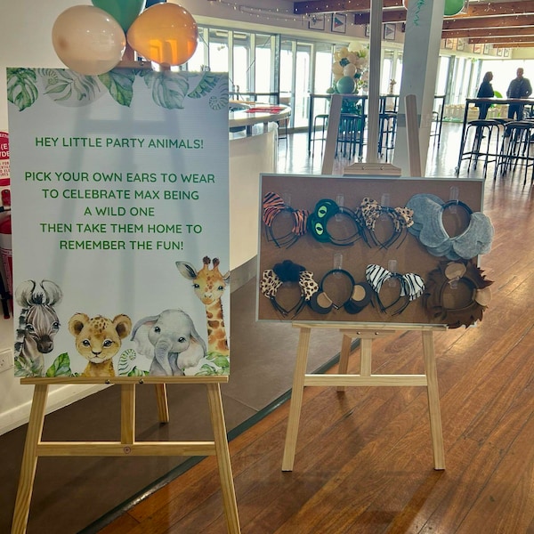 Jungle Safari Zoo Animals Theme Ears Headband Birthday Party Favor ...