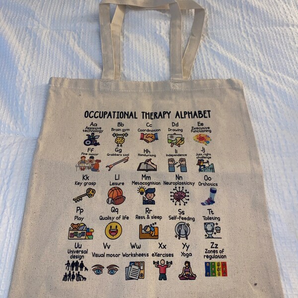 Occupational Therapy Alphabet Bag, ABC of Occupational Therapist Tote ...