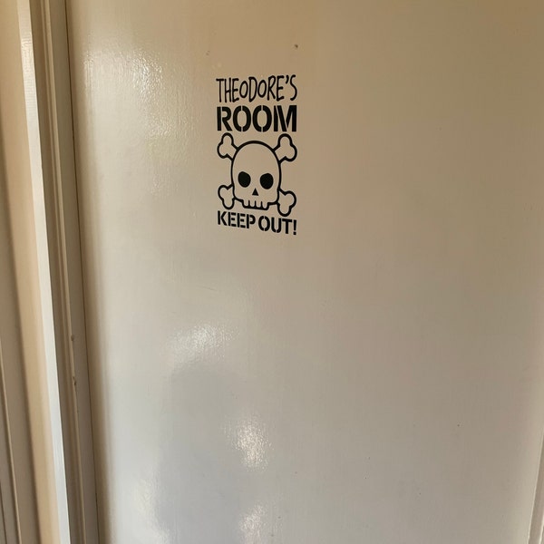 Custom Boys Bedroom Door Sign Sticker - Funny Perosnalised Keep Out ...