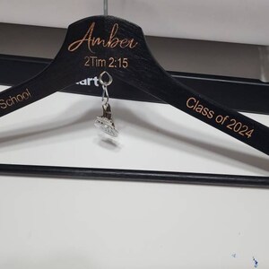Custom Engraved Wooden Hanger, Graduation, Clothing Hanger, Cap Hanger ...