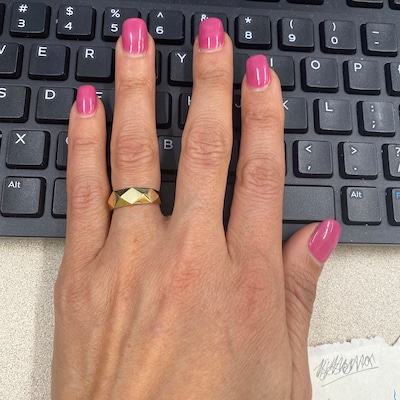 Gold Ring / 14k Solid Gold Statement Ring / Bold Gold Ring / Pattern ...