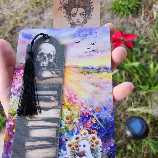 Skull Stack Bookmark - Gothic Reading Companion | Cardstock | Laminated ...