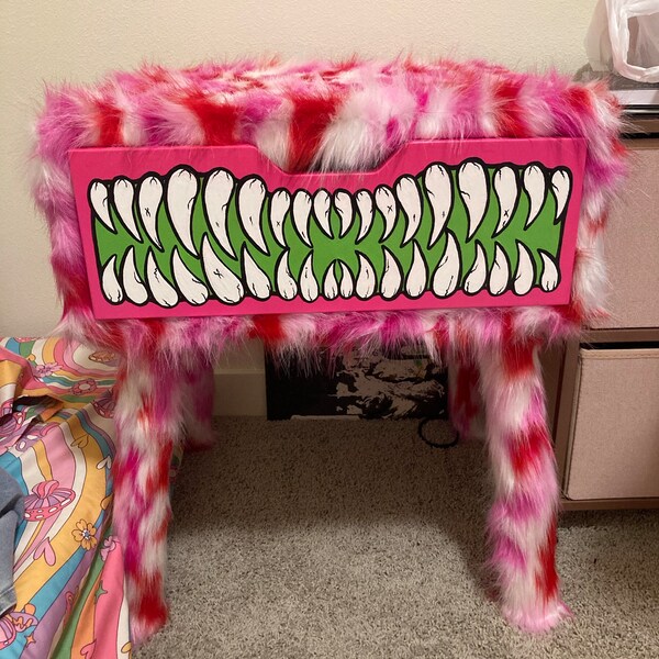 Furry Monster Mimic Side Table Custom Nightstand Drawer End Table ...